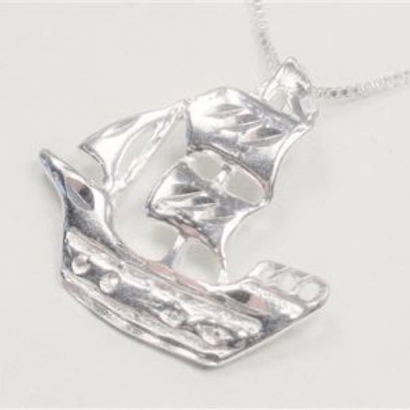Jewelry | Sterling Silver Tall Sails Pirate Ship Necklace | Poshmark